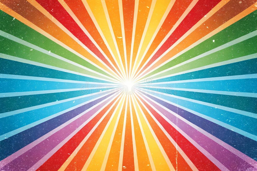Vibrant Ray Pattern with Rainbow Colors Radiating from the Center for ...