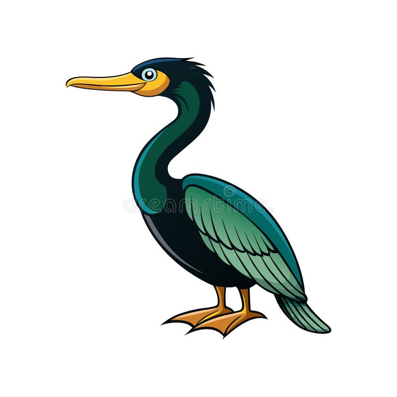Vibrant Realistic Artwork of Anhinga Bird Stock Illustration ...