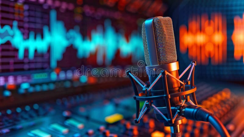 The Vibrant Recording Studio Mic.AI Generated Image Stock Illustration ...