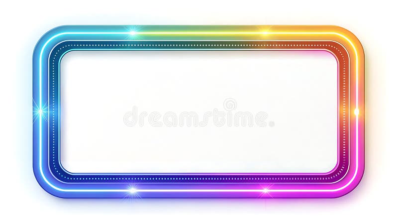 A Rectangular Frame with Rounded Corners and a Rainbow Gradient Effect ...