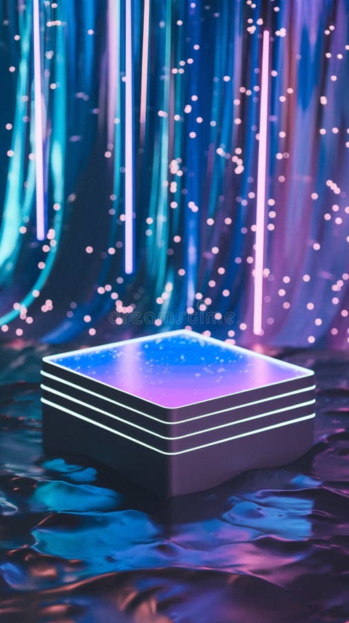 Vibrant Rectangular Platform with Blue To Purple Gradient, Glowing ...