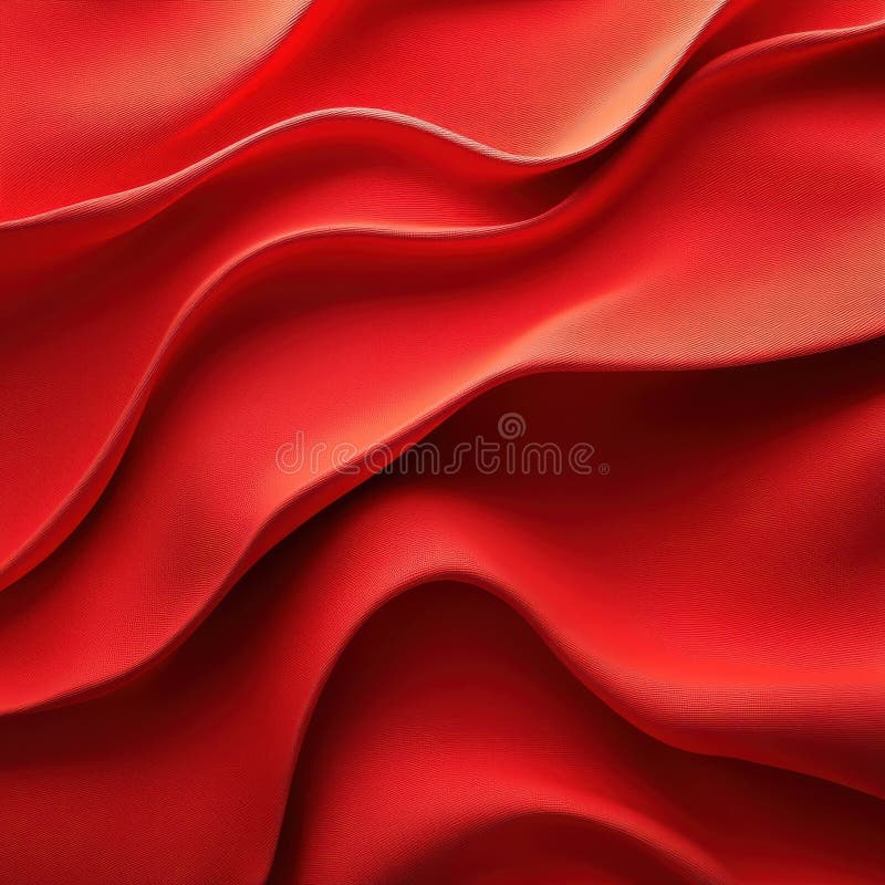 Vibrant Red Abstract Background Featuring Smooth Flowing Fabric Folds ...