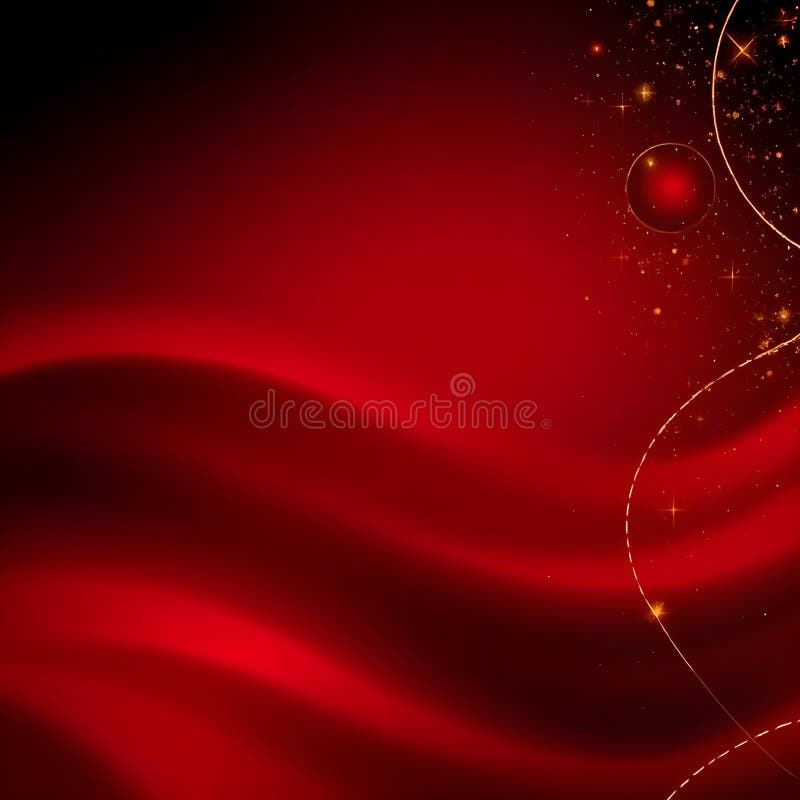 Vibrant Red Abstract Background with Twinkling Stars and Curved ...