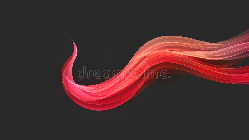 Vibrant Red Abstract Wave on Black Background for Design Projects. Copy ...