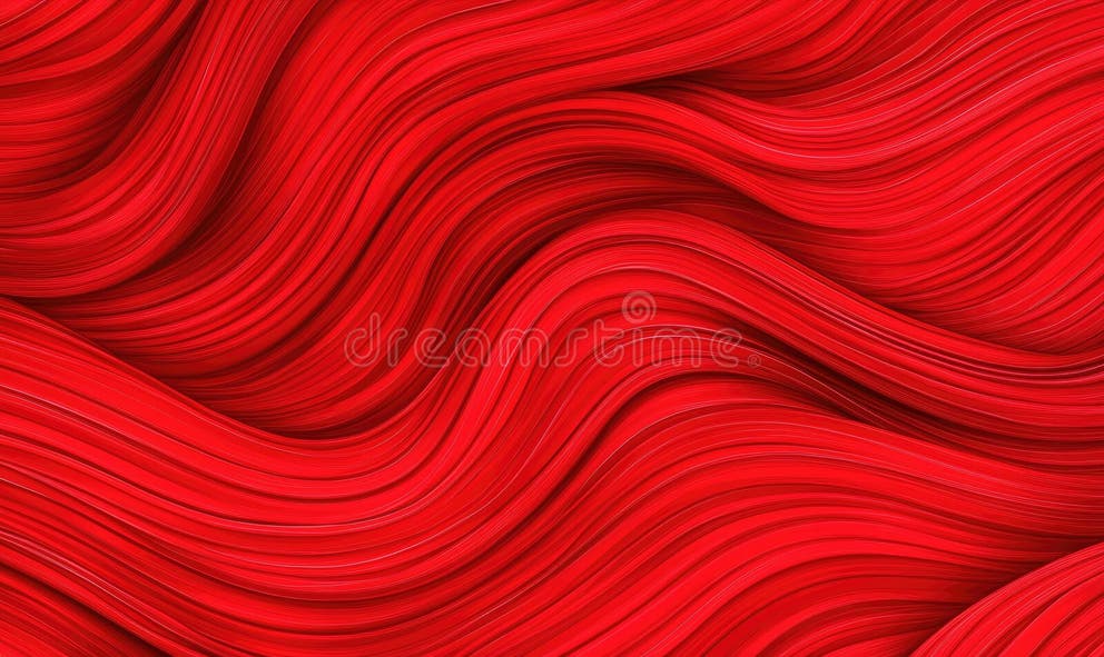 Vibrant Red Abstract Wave Pattern with Smooth, Flowing Lines Creating Depth and Texture Stock ...
