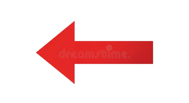 Red Arrow Pointing Left Direction Symbol, Sign for Navigation and ...