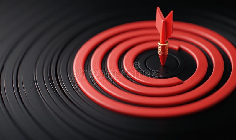 A Vibrant Red Arrow Stands Out in Concentric Circles, Representing ...
