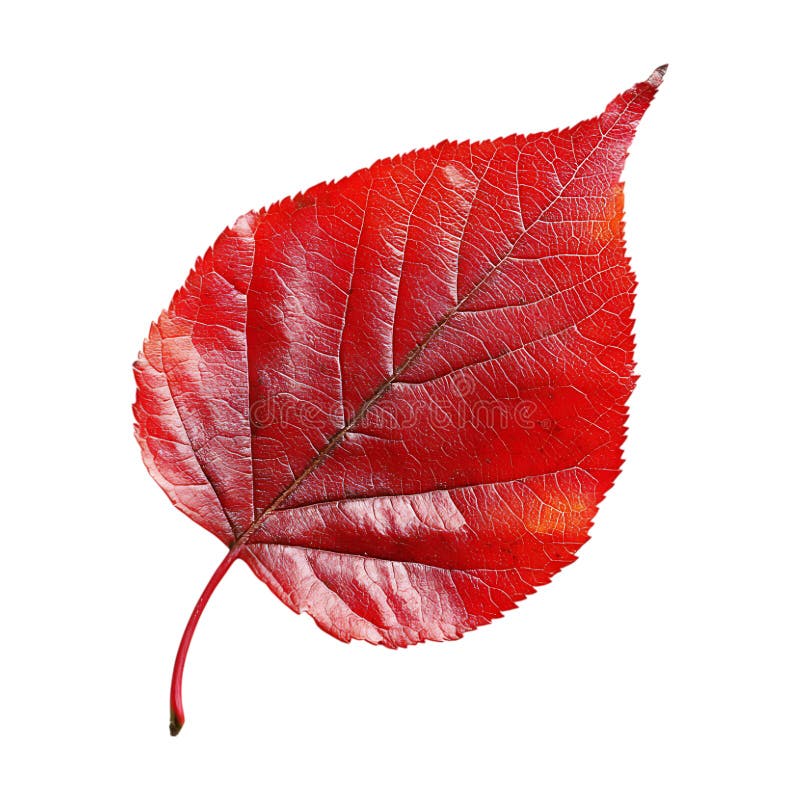 Vibrant Red Autumn Leaf on Black Background on Transparent Background ...