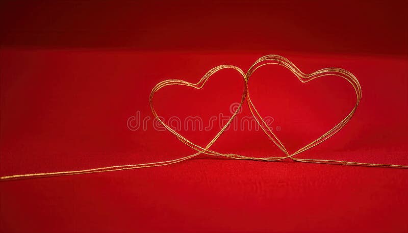 Deep Crimson Background Features Intertwined Golden Thread Forming Two ...