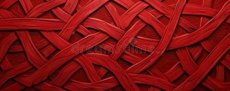 A Vibrant Red Background Featuring a Pattern of Interlocking Lines ...
