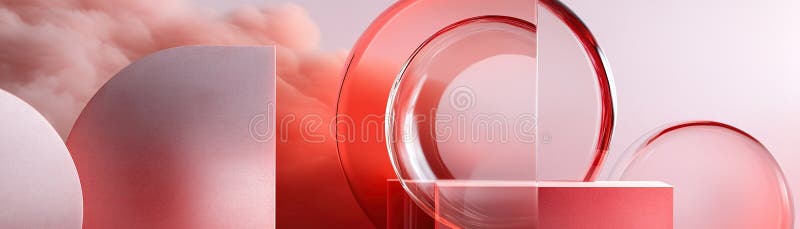 Vibrant Red Background Showcases Overlapping Translucent Rectangles and ...