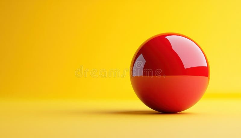 A Vibrant Red Ball is Resting on a Bright Yellow Surface, Creating a ...