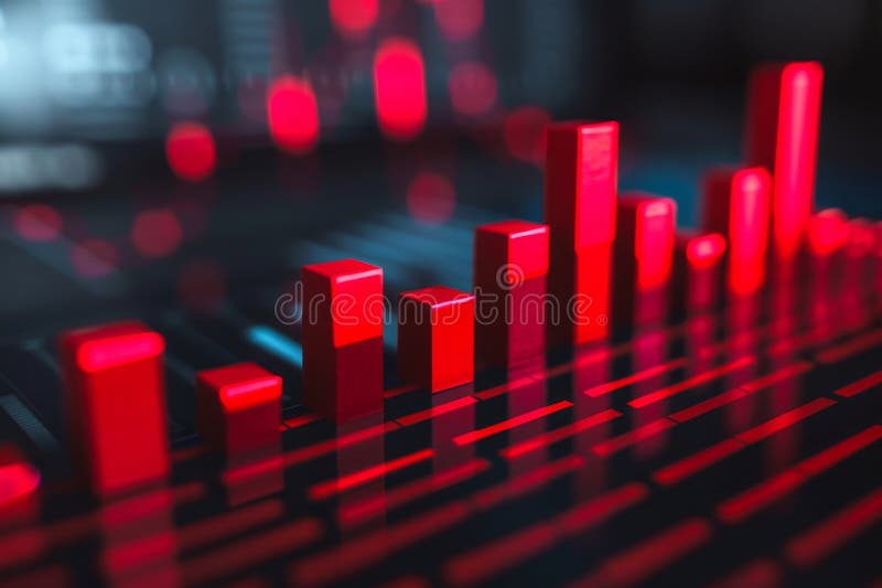 A Vibrant Red Bar Graph Displays Various Statistical Fluctuations ...