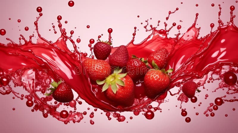 Vibrant Red Berry Jam Splash with Bubbles on White Background ...