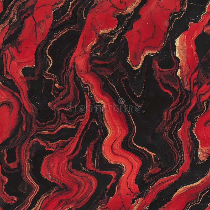 Abstract Red Black Gold Marble Texture Elegant Swirls Veins Design ...