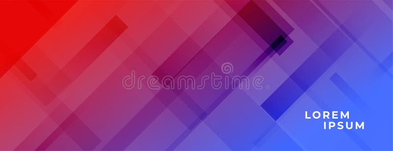 Vibrant Red and Blue Banner with Diagonal Lines Stock Vector ...