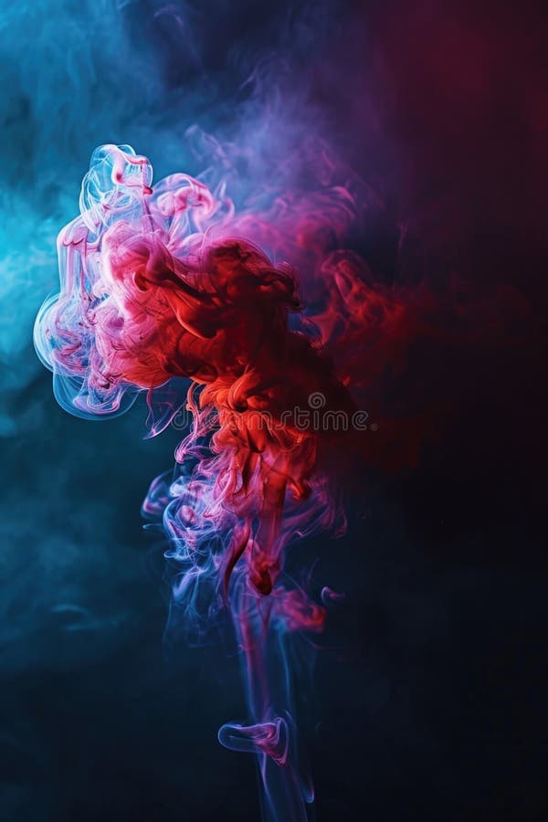 Vibrant Red and Blue Smoke Creating a Captivating Visual Display. Ideal ...