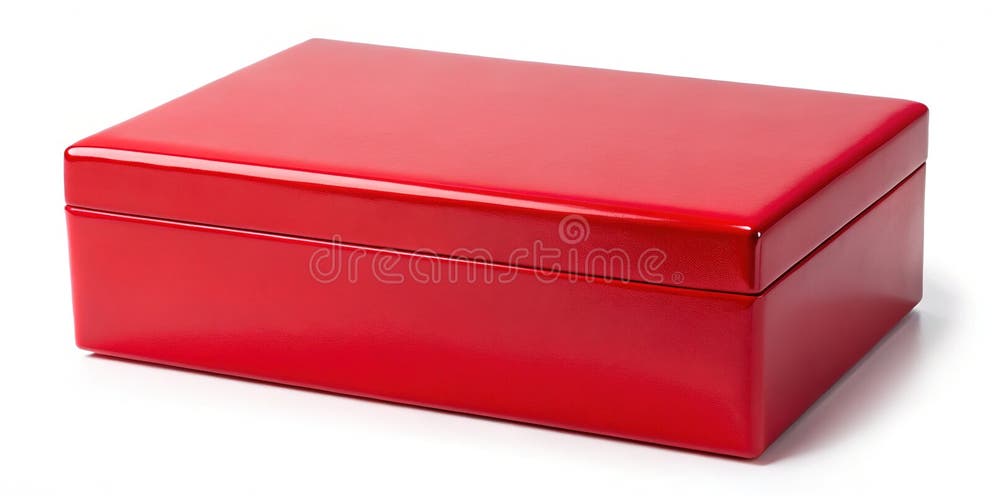 A Vibrant Red Box Against a Pristine White Background StudioQuality ...