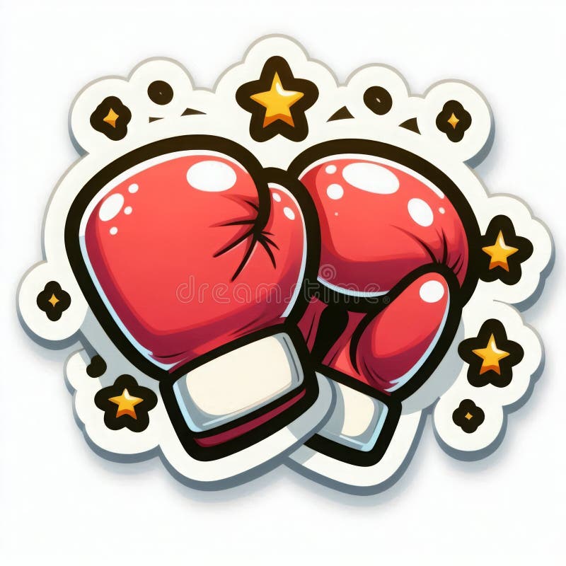 Vibrant Red Boxing Gloves with Stars, Perfect for a Dynamic and ...