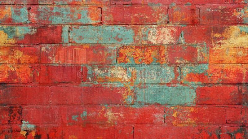 Vibrant Red Brick Wall with Unique Textures and Artistic Flair ...
