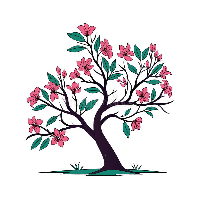Vibrant Red Bud Tree Plant Illustration Stock Illustration ...