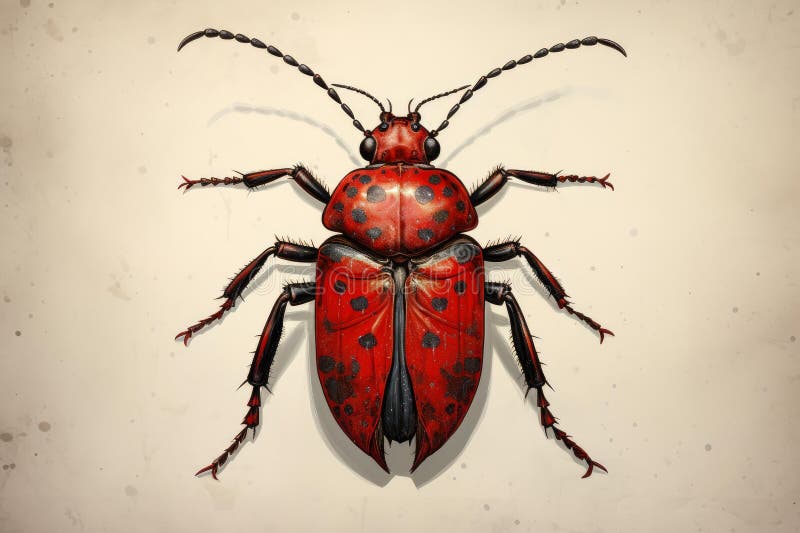 Vibrant Red Bug Insect Illustration. Generate Ai Stock Illustration ...