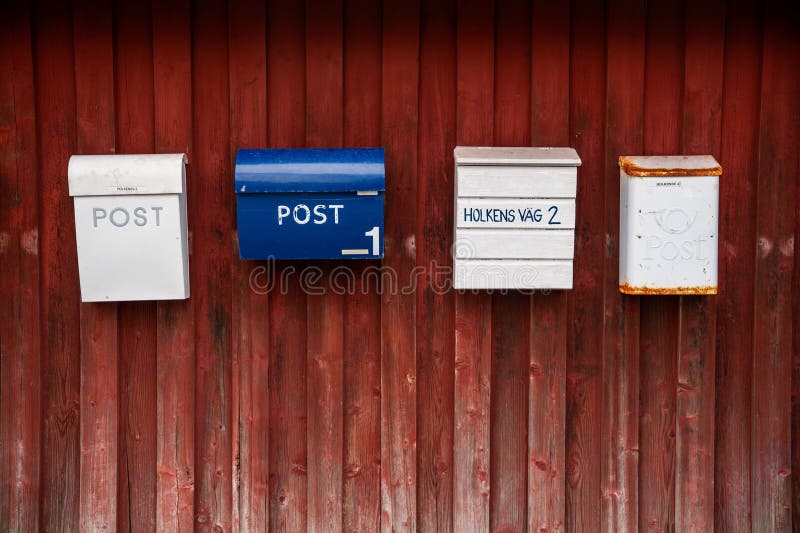 Vibrant Red Building Mailboxes Stock Photos - Free & Royalty-Free Stock ...