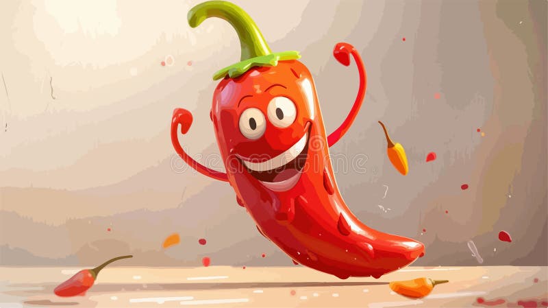 Vibrant Red Chilli Car Cartoon Vector Illustration for Creative Design ...