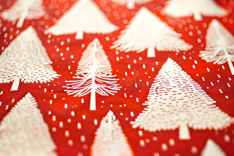 Vibrant Red Christmas Tree Pattern Illustration on White Background ...