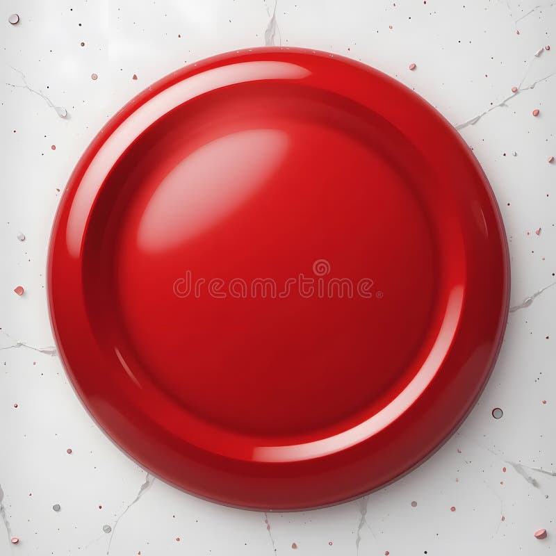 Vibrant Red Circular Disc on a Textured White Background: a Minimalist ...