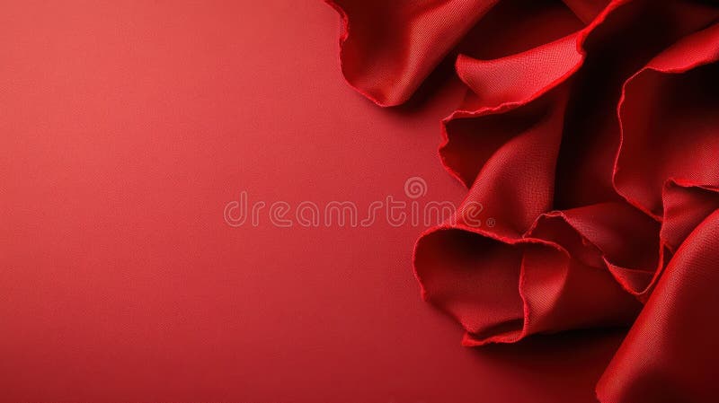 A Vibrant Red Cloth Drapes Elegantly Against a Matching Red Background ...