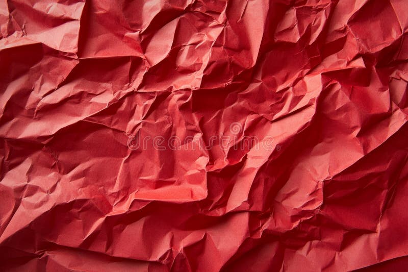 Vibrant Red Crumpled Paper Texture with Shadows. AI Image Stock Image ...