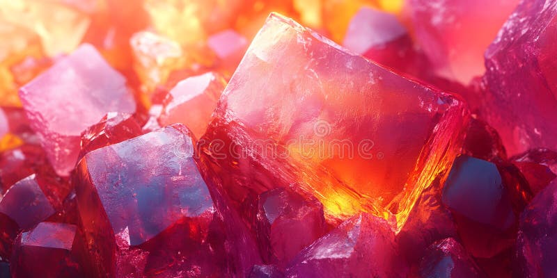 Vibrant Red Crystals Sparkling Gemstones Nature Background Texture ...