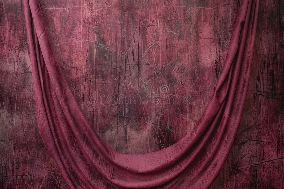 Red Curtain Hanging in Front of Wall. Generative AI Stock Illustration ...