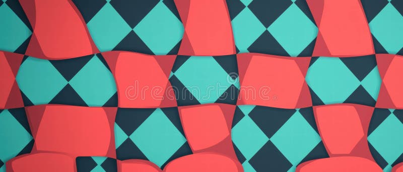 Vibrant Red and Cyan Checkerboard Pattern Creating a Playful Cartoon ...