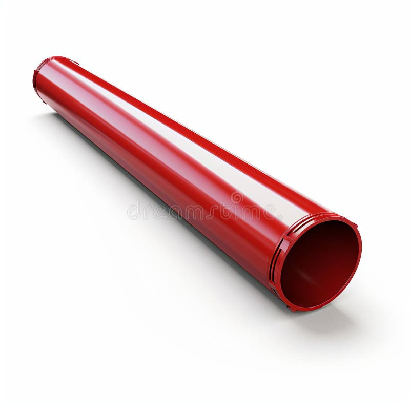 Vibrant Red Cylindrical Object on White Isolated Background Stock ...