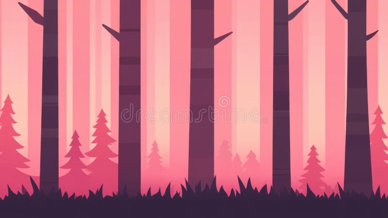 A Vibrant, Red D Cartoon Forest Background Perfect for a Simple Video ...