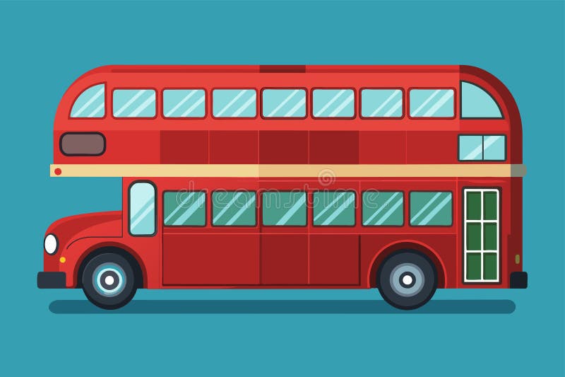 A Vibrant Red Double Decker Bus Stands Out Against a Plain Blue ...