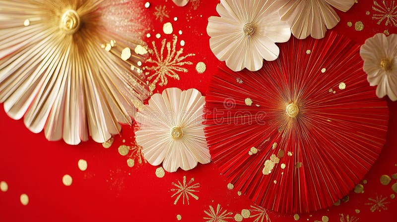 A Vibrant Red Envelope with Golden Patterns for Lunar New Year Eve ...