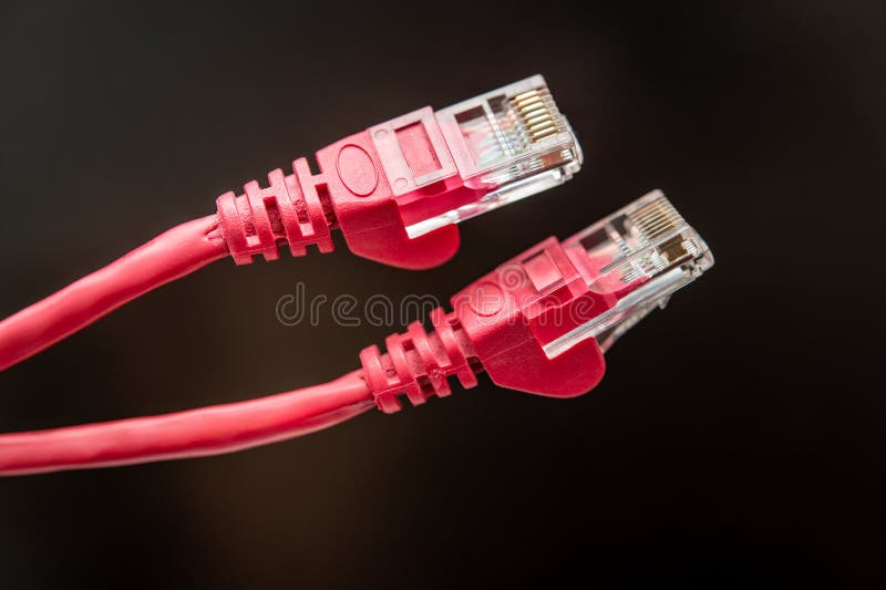 Vibrant Red Ethernet Cables Intertwined for High-Speed Internet ...