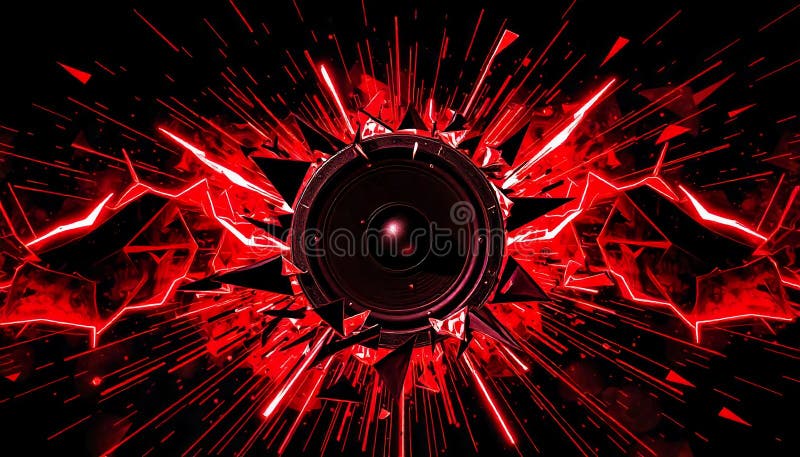 Vibrant Red Explosion Behind a Dynamic Speaker Graphic in an ...