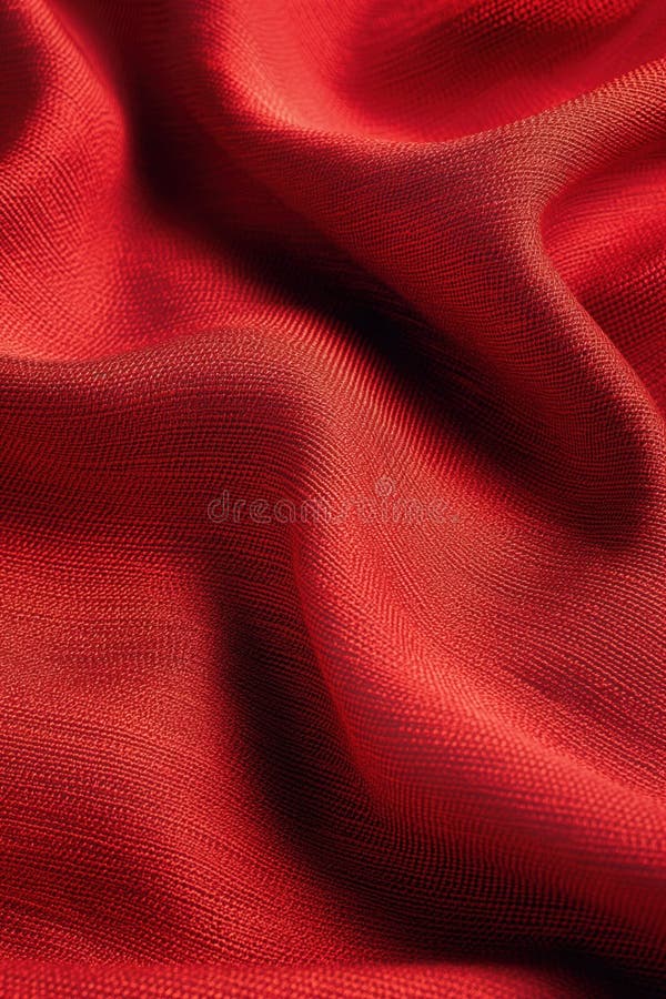 Vibrant Red Fabric Texture Pattern Close-up View. Unique Criss-cross ...