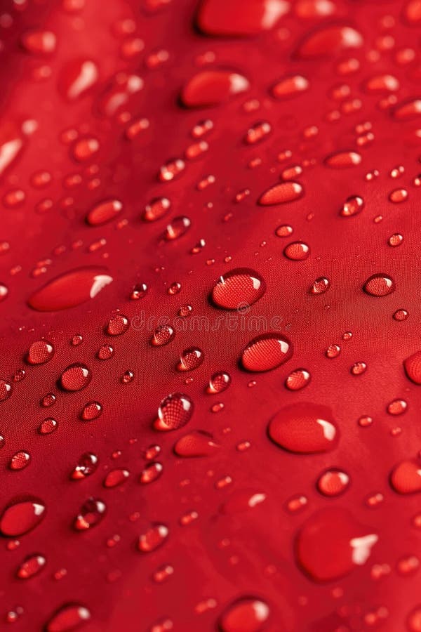 Vibrant Red Fabric with Water Droplets Creates Dynamic Composition ...
