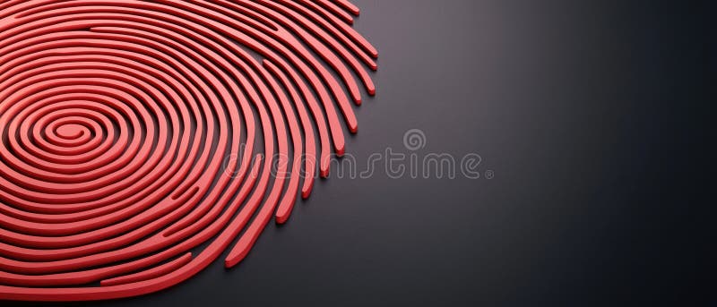 A Vibrant Red Fingerprint Design on a Sleek Black Background ...