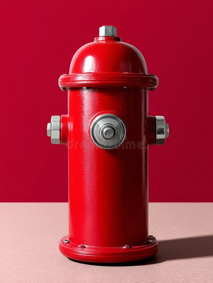 Vibrant Red Fire Hydrant on a Bold Red Background. Stock Image - Image ...
