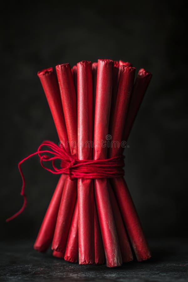 Vibrant Red Firecrackers Bundle Stock Illustration - Illustration of ...