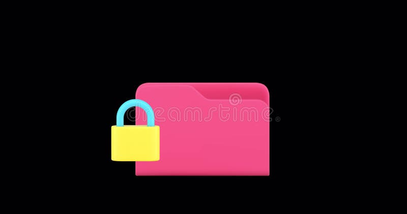 Secure Digital Folder Icon Animation with Alpha Channel Stock Footage ...