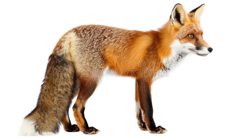 A Vibrant Red Fox Illustration Set Against a Crisp White Backdrop ...