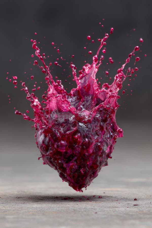 Vibrant Red Fruit Juice Splash on Grey Background Stock Illustration ...