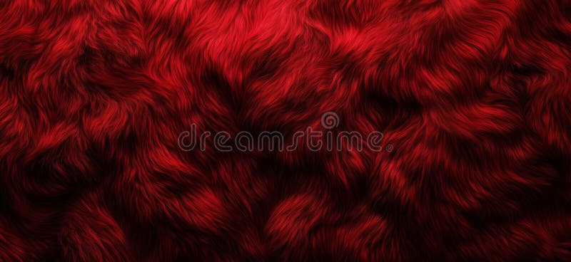 Vibrant Red Fur Texture with Flowing Strands and Glossy Finish, Ideal ...